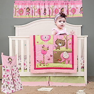 Embroidery Crib Diaper Stacker Pink Birds/Grey Stripe Sports/ Brown Sports/ Beige Crocodile/ Blue Whale Arrow/ Green Elephant/ Pink Monkey Elephant Giraffe Crib Diaper Hanging Bag (Pink Animal)