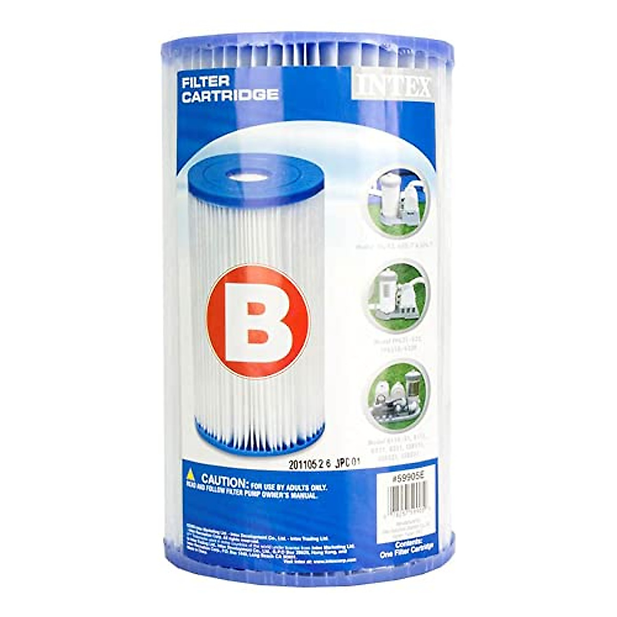 Intex 29005E Swimming Pool Filter Cartridge, Type B 6 Pack