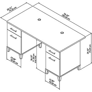 Bush Furniture WC81728 Office Desk with Drawers, 60W, Hansen Cherry