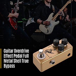 Btuty Overdrive Boost Guitar Effect Pedal Full Metal Shell True Bypass, Gold