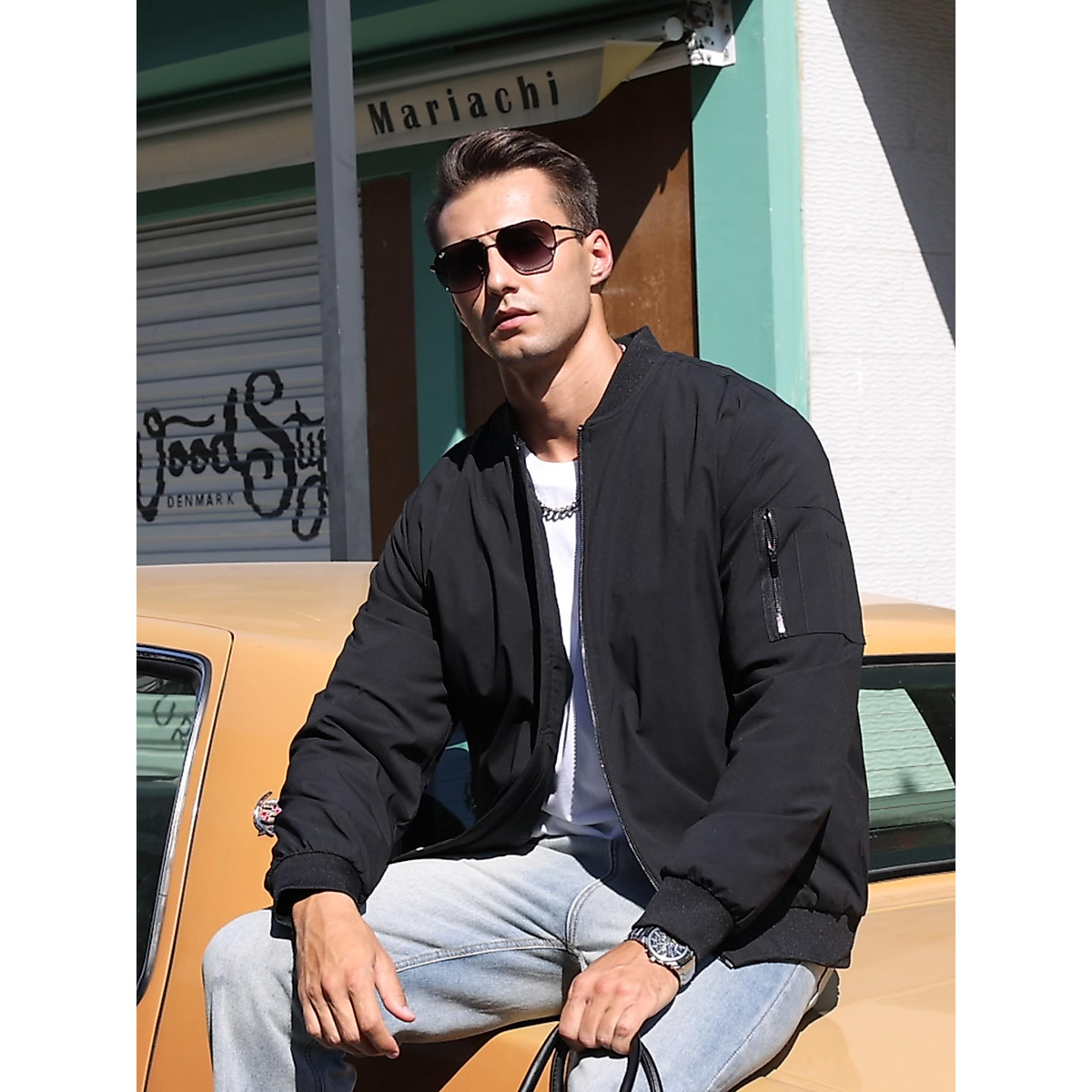 TACVASEN Mens Bomber Jackets Winter Softshell Jacket Water-Resistant Winter Coats for Men Casual Windbreaker Jackets Navy Blue