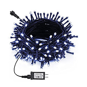 Flacchi White Christmas Lights 82Ft 200 LED Timer 8 Modes Low Voltage String Lights Indoor Outdoor