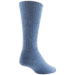 GOLDTOE Men's Harrington Crew Socks, Multipairs, Spectrum Blue Assorted (6-Pairs), Large