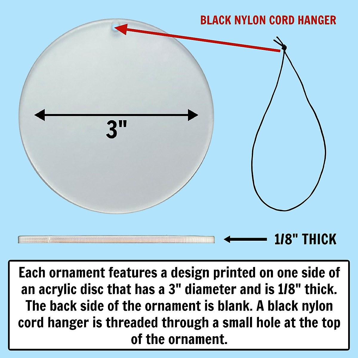 West Virginia Christmas Ornament - Winter Theme Featuring Snow, State Terrain Map and Santa Cap - 2024 Acrylic Tree Decoration - Holiday Gift and Home Decor