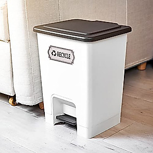 4 Pack Recycle and Trash Decal, Recycle and Trash Logo Symbol, Waterproof Vinyl Decal for Trash Cans, Garbage Containers and Recycle Bins (Gray)