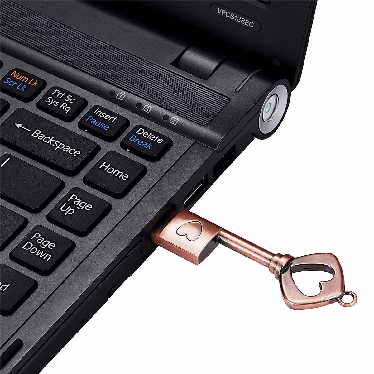 GARRULAX USB Flash Drive, 32GB USB2.0 Cute Shape Lovely USB Memory Stick Date Storage Pendrive Thumb Drives (32GB, 5xHeart Keys)