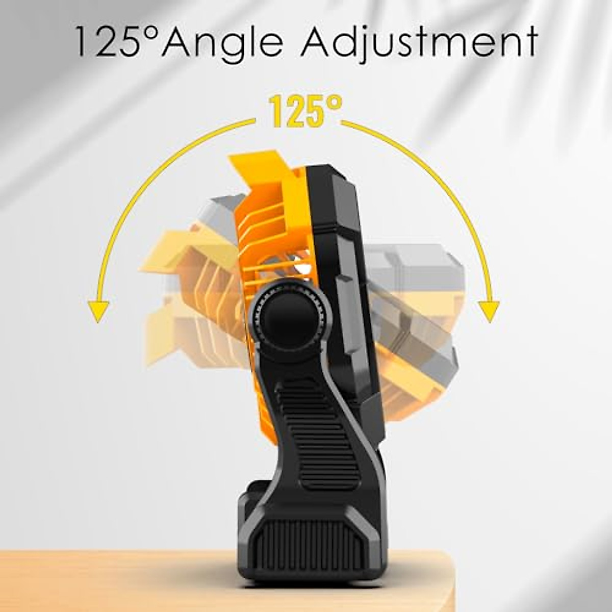 Sendowtek Portable Battery Fan with LED Light, 10400mAh Quiet Rechargeable Tent Fan with Hanging Hook 4 Speed Small USB Battery Powered Camping Fans for Travel Picnic Outdoor Indoor Cooling Sleeping