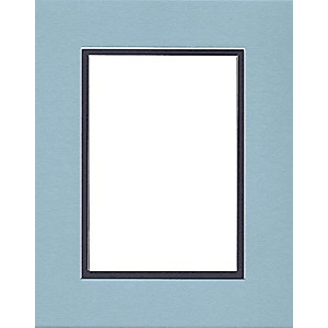 22x28 Double Acid Free White Core Picture Mats Cut for 18x24 Pictures in Sheer Blue and Navy Blue