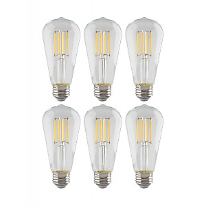 Satco S8554 5.5 watt ST19 LED; Clear; 2700K; 500 lumens; 120 Volts 6-Pack California Compliant