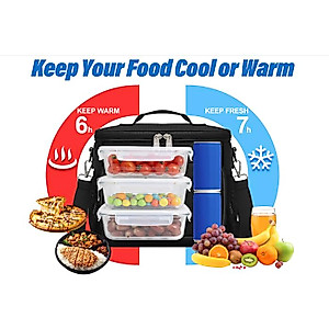Lunch box great insulated, bag cooler, for men-women, thermal reusable, leakproof, black