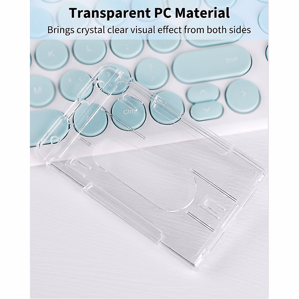 Pawfly Vertical 2-Card Badge Holder with Thumb Slot Hard Transparent PC Case Protector for Office School IDs Credit Cards Driver’s Licenses and Passes, 2 Pack