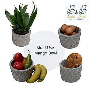 BaraBara Mango Wooden Salad Bowl Set, Small Salad Bowls with set of Two Mango Wood Utensils for House Warming, Anniversaries and Birthdays Size: L6xW6xH4.25, Utensils L9.8 xW2.36 xH0.5 Inches
