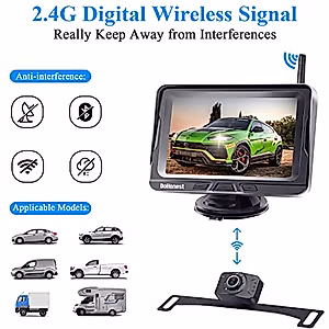 DoHonest Wireless Backup Camera for Car with 5" Monitor, HD 1080P No Delay Bluetooth Backup Camera System for Truck Pickup Minivan Support Add Second RV Camera DIY Installation to Avoid Drill Hole S4