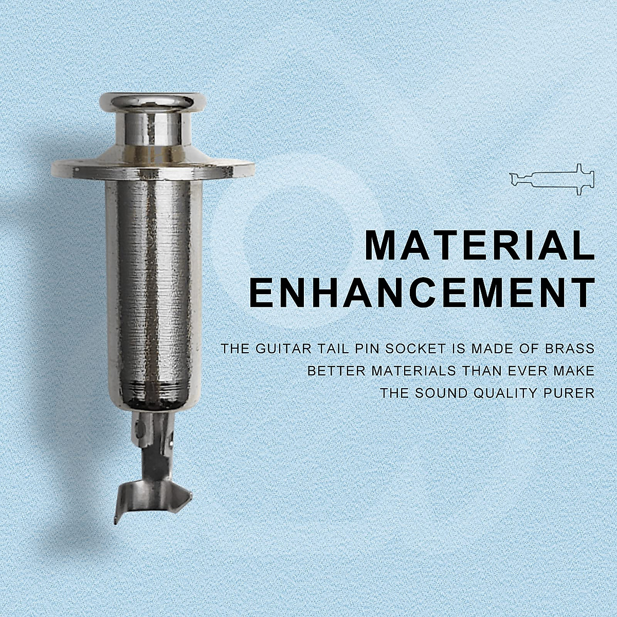 SAPHUE 6.35mm Acoustic Electric Guitar Bass Mono Endpin Output Jack Strap Button Jack Socket (Chrome)