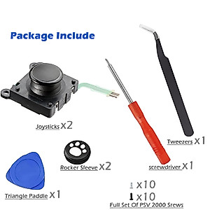 CHENLAN 2-Pack Replacement Joystick Button 3D Rocker Analog ThumbStick Replacement for PSV 2000 PS Vita 2000 2001 Black