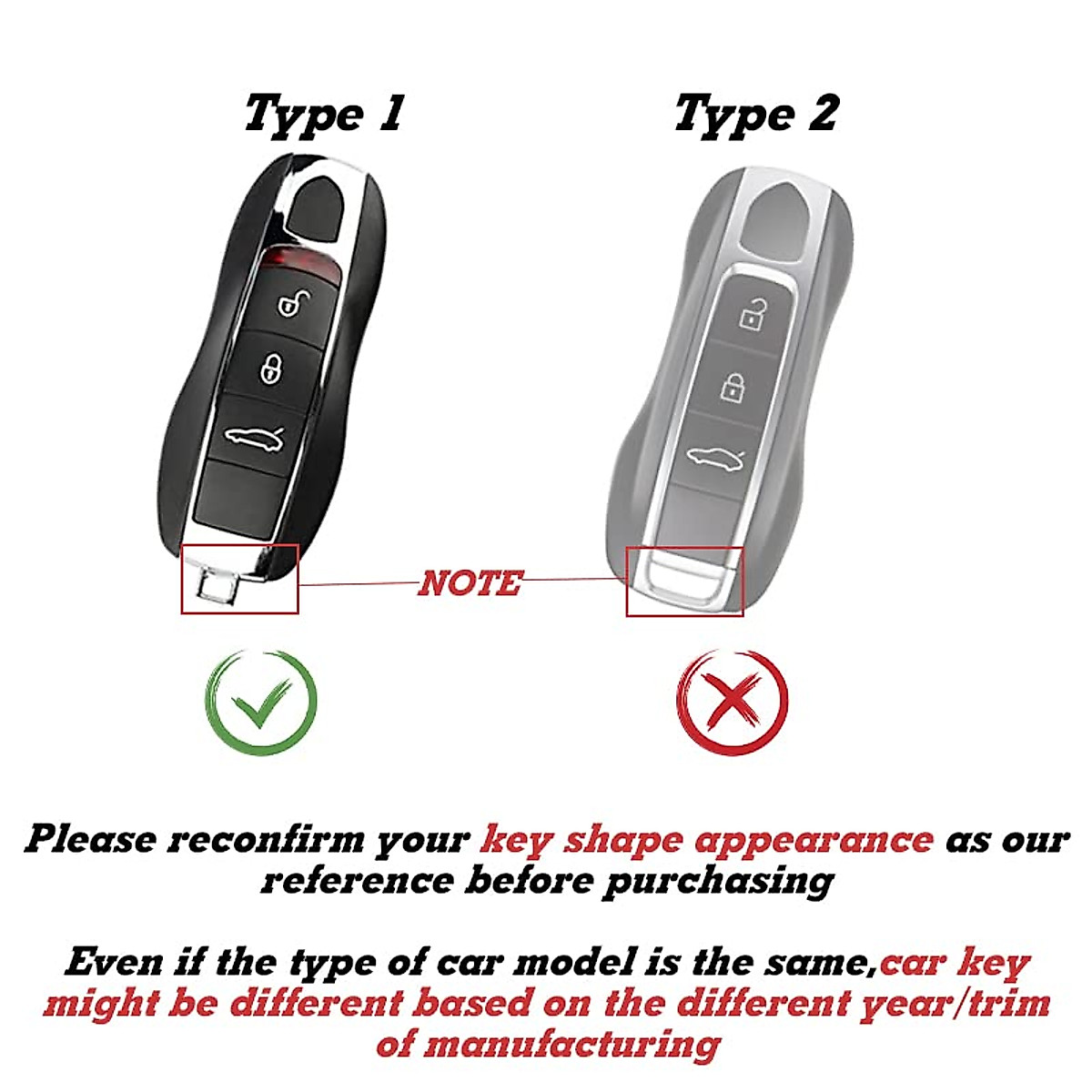 Xotic Tech White Smart Remote Key Fob Protector Cover Shell Case Holder Compatible with Porsche Boxster Cayenne Panamera Cayman Macan Carrera 911 991 918 Spyder(Fits 3 Button)
