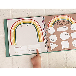 Lucy Darling Little Rainbow Baby Memory Book - First Year Journal Album To Capture Precious Moments - Milestone Keepsake For Boy Or Girl - Made In USA