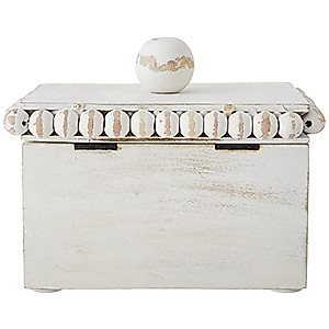 Mud Pie White Beaded Recipe Box, 4 1/2" x 6 1/2" | Card 3 1/2" x 5 1/2"