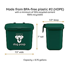 Recycling Rules Hanging Wastebasket for Dog Poop in Green
