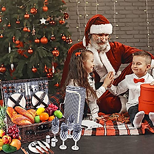 HYBDAMAI Willow Picnic Basket Set for 4 Persons with Waterproof Picnic Blanket, Wicker Picnic Basket for Camping, Outdoors, Valentine's Day, Christmas, Thanksgiving, Birthday