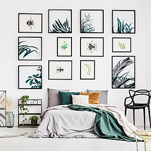 TWING 11x14 Picture Frames Set of 6, Gallery Wall Frame Set Display Photo 8 x 10 with Mat or 11 x 14without Mat Black Composite Wood Wall Mounting, Ideal Valentine Gifts for Him/Her