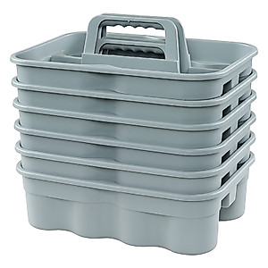 Qqbine Plastic Cleaning Tote Caddy, Plastic Caddy with Handle, 6 Pack