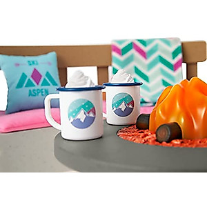 American Girl Corinne Tan Girl of the Year 2022 18-inch Doll Ski Lodge Fire Pit Playset with LED Flames, For Ages 8+