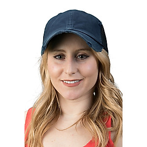 Funky Junque Distressed Trucker Dad Hat - Navy