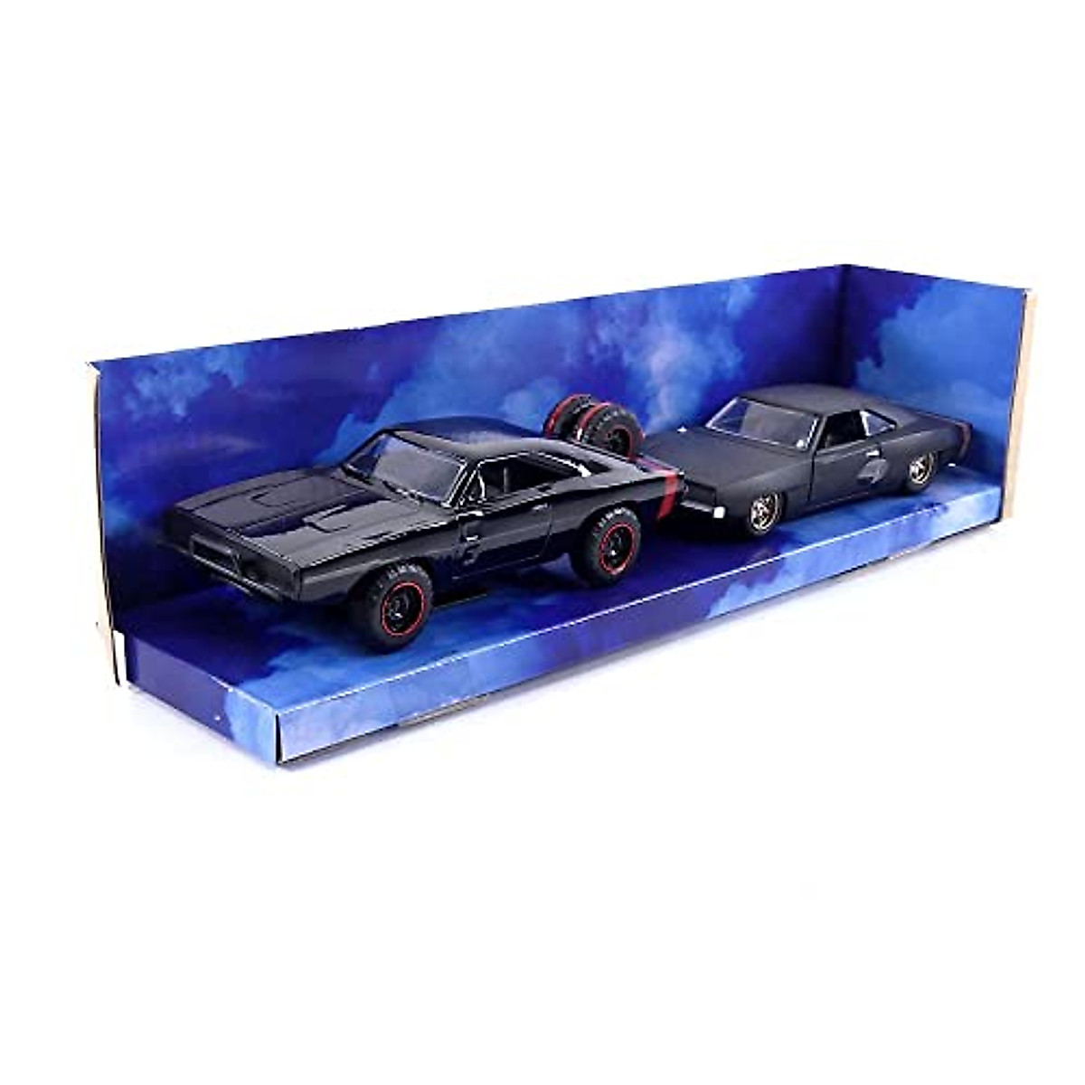 Fast & Furious 1:32 Dom's Dodge Charger & 1968 Dodge Charger Widebody Die-cast Car Twin Pack, Toys for Kids and Adults