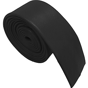 Mens Lamb Leather Necktie - Skinny Solid Casual Business Wear Narrow Leather Slim Tie- Neckties for Party Wedding Gift (Black Tie)