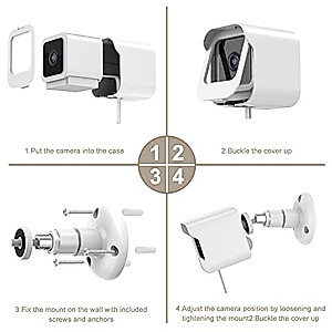 Wall Mount for Wyze Cam V3 , Outdoor and Indoor Weatherproof Protective Housing with 360 Degree Adjustable Mount Bracket, Home Security Camera System Accessories (WHITE-3Pack)