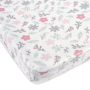 Fisher Price Changing Pad Cover Woodland Theme, Woodland Wonders Collection Waterproof Nursery Changing Pad Cover for Girls