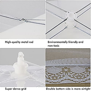 Food Covers for Outside - 2 Large (28"X20") & 4 Standard (18"X18") Mesh Food Tent - Reusable Collapsible - Large Tall Pop-Up Picnic Table Covers For Outdoors Indoors Party Plants