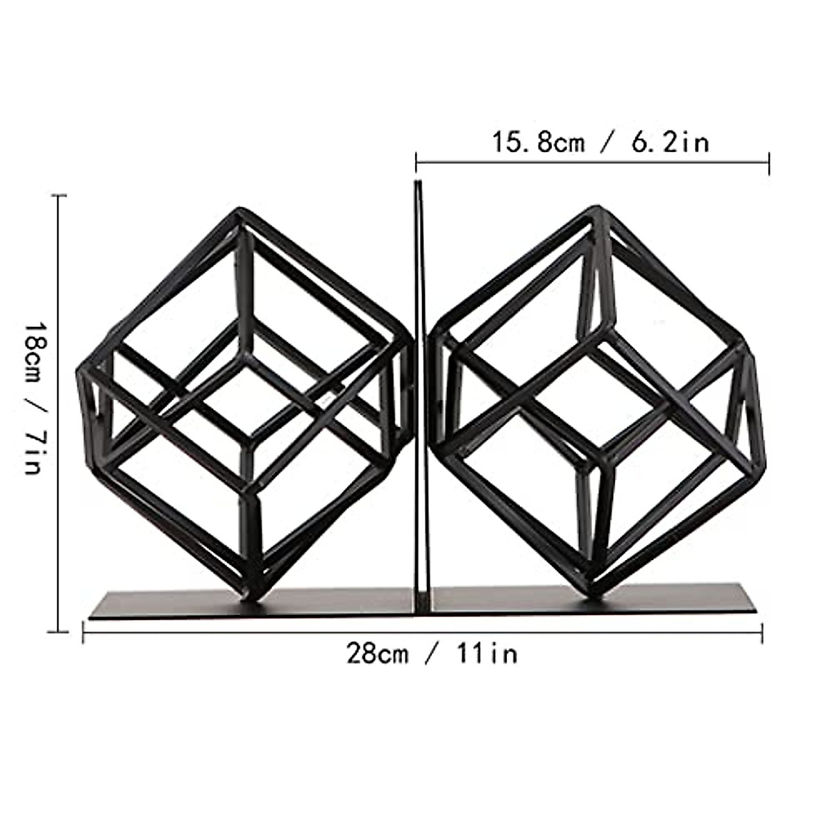 Book Ends for Shelves Desktop Geometric Bookends Bookshelf Iron Anti-Moving Bookend Student Desk Book Ends Book Racks Office File Storage Racks Office Book Stand