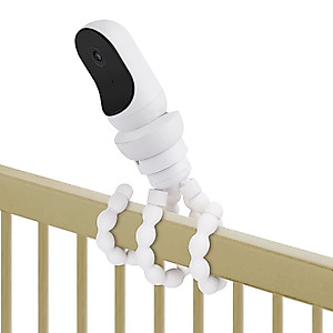wochel Flexible Tripod Baby Monitor Mount for Owlet Cam and Owlet Cam 2, Attach Your Baby Camera Wherever You Like Without Tools or Wall Damage - White