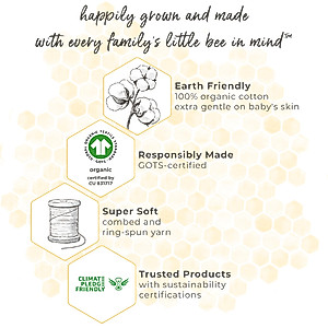 Burt's Bees Baby Baby Beekeeper Wearable Blanket, 100% Organic Cotton, Swaddle Transition Sleeping Bag, Midnight Stripe, Medium