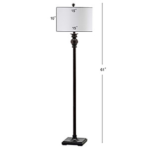 SAFAVIEH Lighting Collection Alphie Rustic Farmhouse Ebony 61-inch Living Room Bedroom Home Office Standing Floor Lamp (LED Bulb Included)