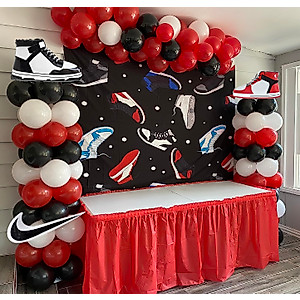 6 Pieces Sports Theme Aluminum Foil Balloons Basketball Shoes Sneaker Balloons for sports theme party decorations Boys Men Game Birthday supplies