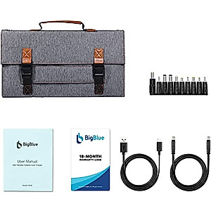 36W Solar Panels, BigBlue Foldable Solar Charger with DC(20V/1.8A), PD 20W USB-C and Fast Charge USB-A, IP54 Waterproof, Compatible with iPhone,Google,Samsung Cellphones, iPad, Small Power Station