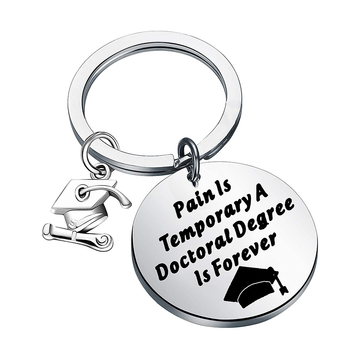 PHD Graduation Gift Pain Is Temporary A Doctoral Degree Is Forever Keychain Doctoral Graduation Gift(Doctoral Degree Key)
