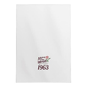 60th Birthday Gifts for Women Making The World A Better Place Since 1963 Decorative Kitchen Tea Towel White