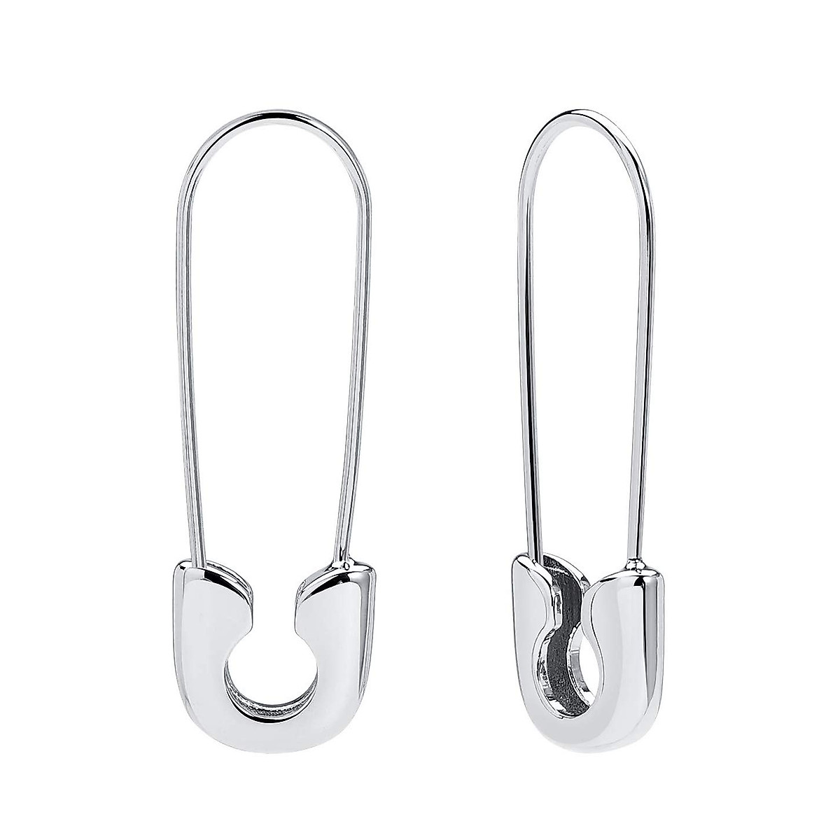 Dainty Hoop Women Earrings Silver Safety Pin Earrings
