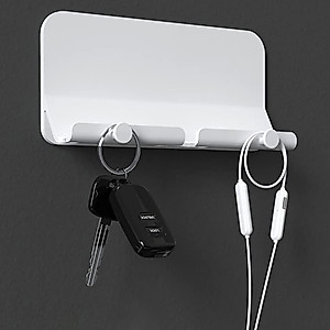 lanema Wall Mount Phone Holder Stand with Charging Hole Self-Adhesive for Key Rack Shel Wall Mount Phone Holder Stand