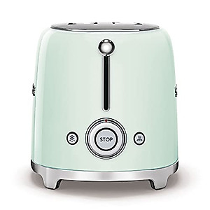 SMEG 2 Slice Toaster and Sandwich Rack Combo, Pastel Green