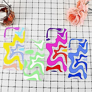 Aitipy Compatible iPhone 14 Pro Max Case, Cute Fashion Painted Curly Water Ripple Pattern, Soft TPU Protective Case, Light and Slim, Easy to Carry with You, Suitable for Women and Girls-Rose Red