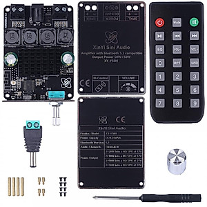 XY-Y50H 50W+50W HIFI Stereo Bluetooth-compatible 5.1 Amplifier Module, DC 9V-24V Dual Channel Audio Amp Board with Remote Controller
