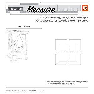 Classic Accessories Veranda Water-Resistant 21 Inch Outdoor Fire Column Cover, Patio Furniture Covers