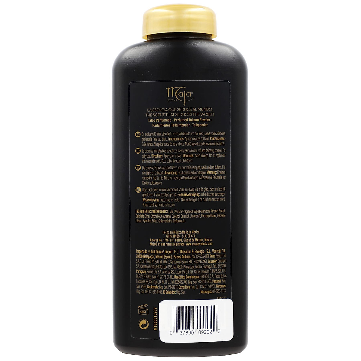 Maja Perfumed Talcum Powder, Talcum Powder with Maja's Classic Oriental Scent to Keep Your Skin Dry and Fresh, Talcum for Silky Legs Delicate Aroma 2-Pack of 7 Oz Each, (Packaging May Vary)