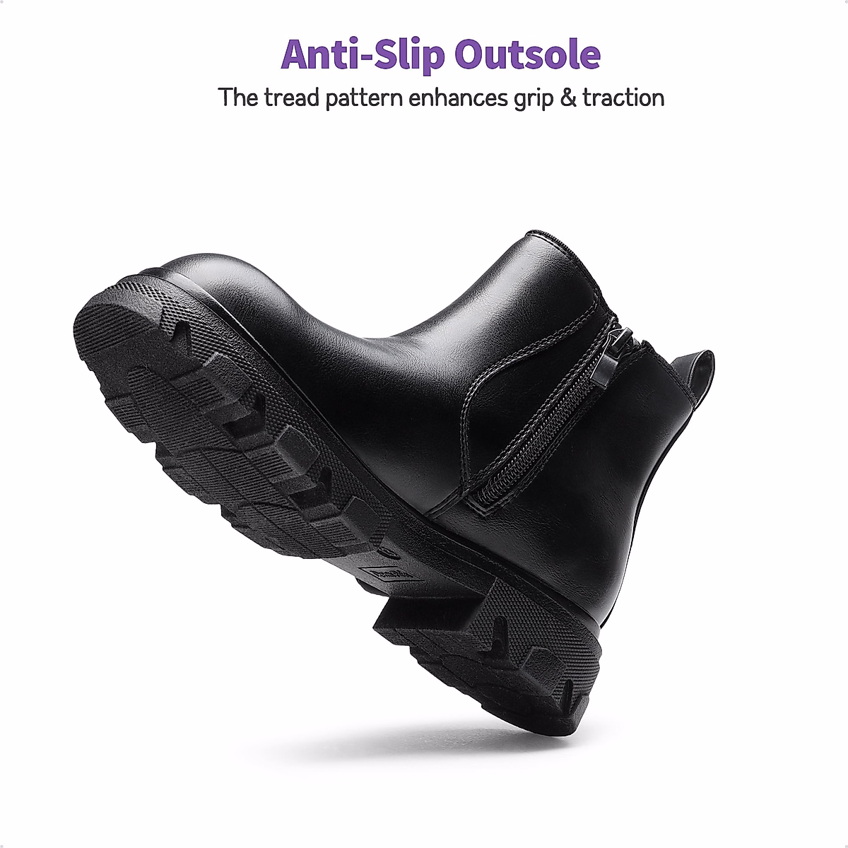 DREAM PAIRS Girls Chelsea Boots Side Zipper Interchangeable Accessories Ankle Booties SDBO2301K BLACK Size 2 little_kid