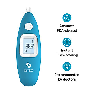 Kinsa Smart Ear Thermometer for Fever - Medical Infrared Termometro - FDA Cleared for Body Temperature Readings for All Ages - Connects to a Smartphone App to Track Symptoms and Get Illness Guidance